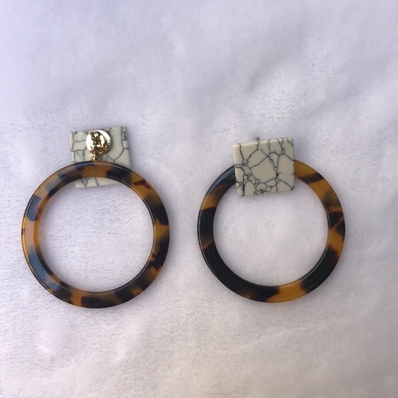 Jewelry | New Tortoise Shell Marble Hoop Earrings | Poshmark